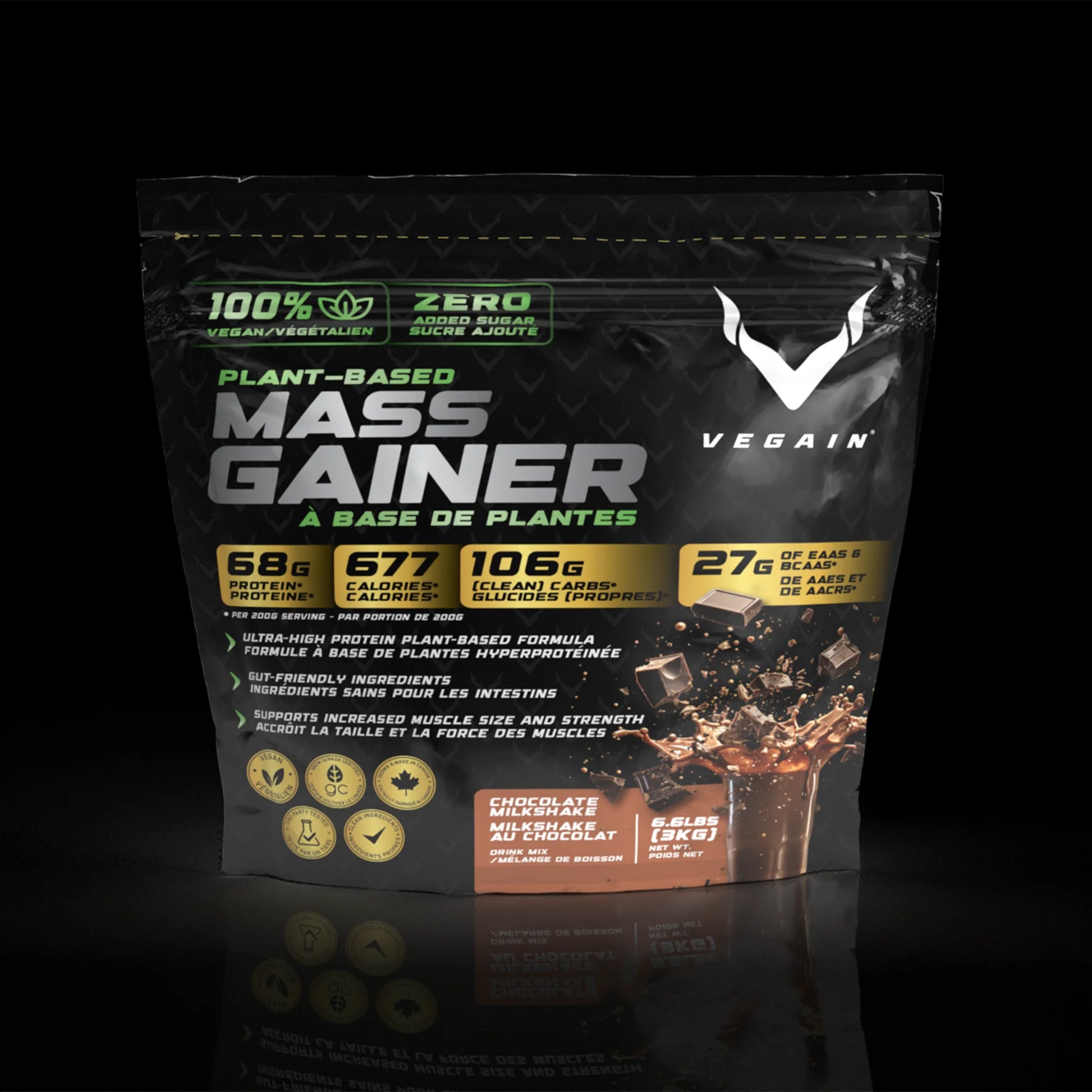 Vegan Plant-Based Mass Gainer Natural 6.6lbs (3kg) by VEGAIN